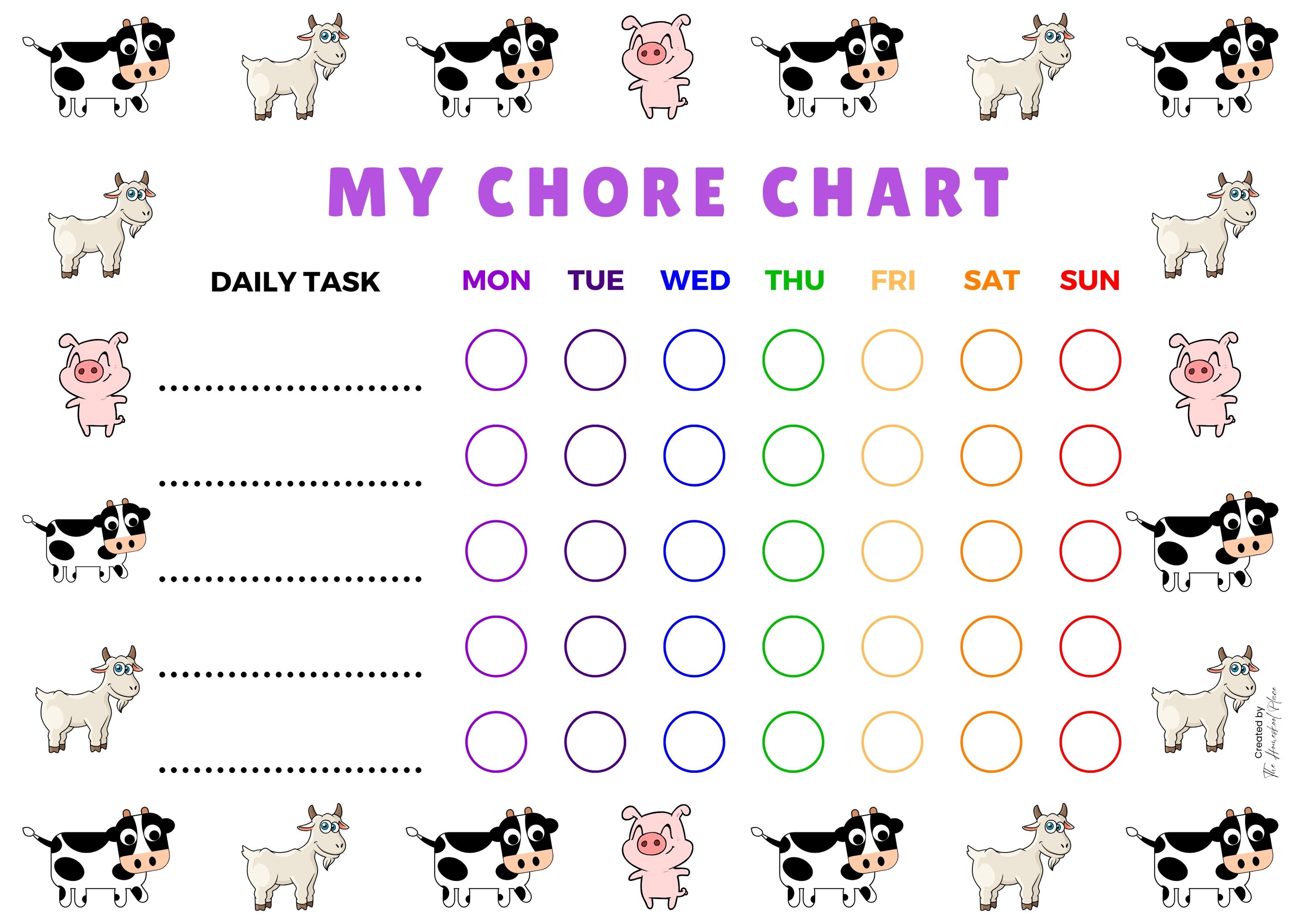 Farm Animals Chore Chart - Etsy
