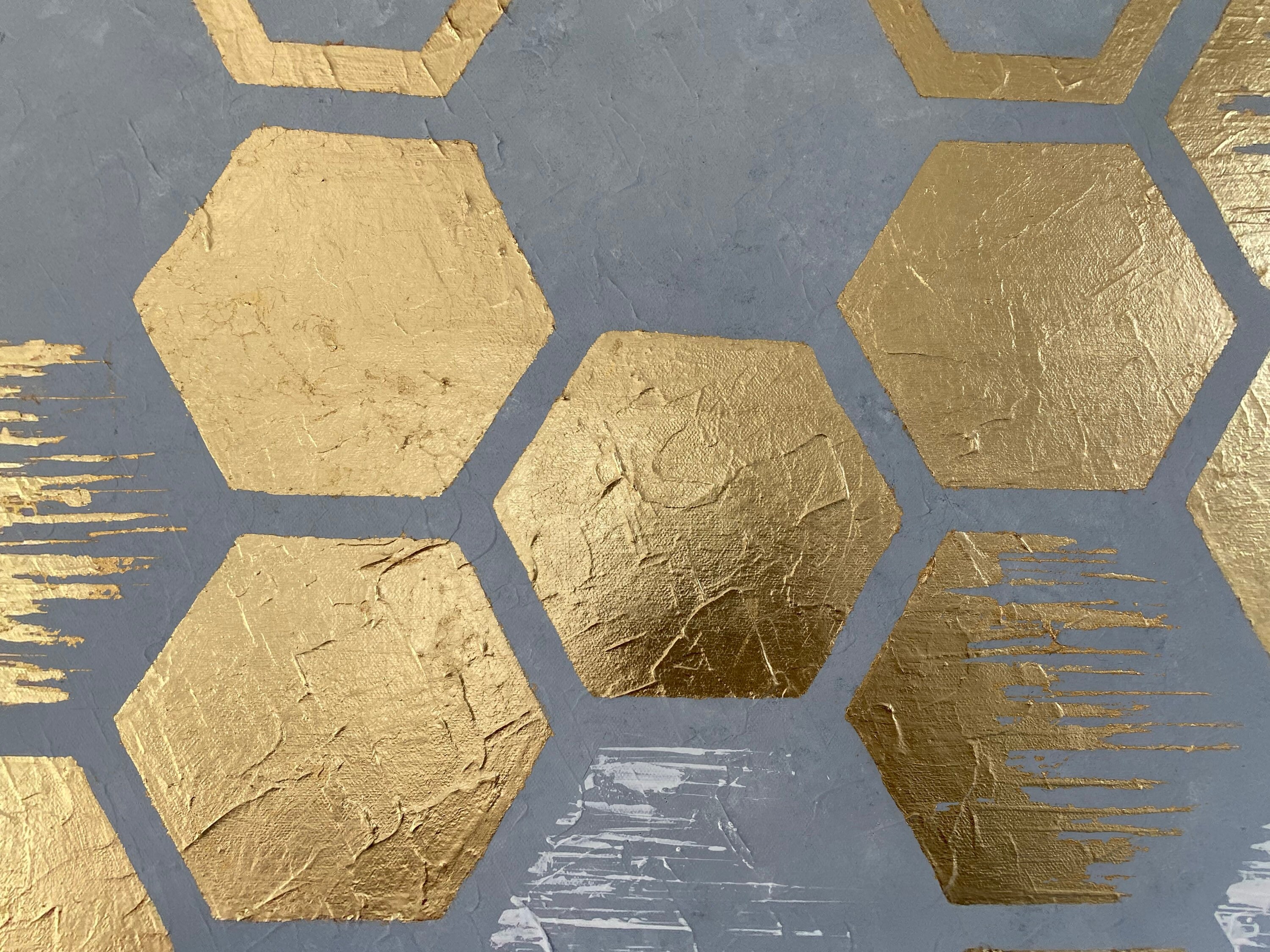 Hexagon Modern Art, Geometric Decor, Minimalist Art, Modern Painting ...