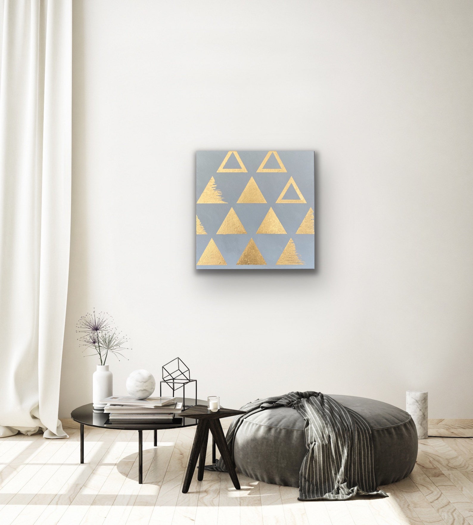 Triangle Modern Art, Geometric Decor, Minimalist Art, Modern Painting ...