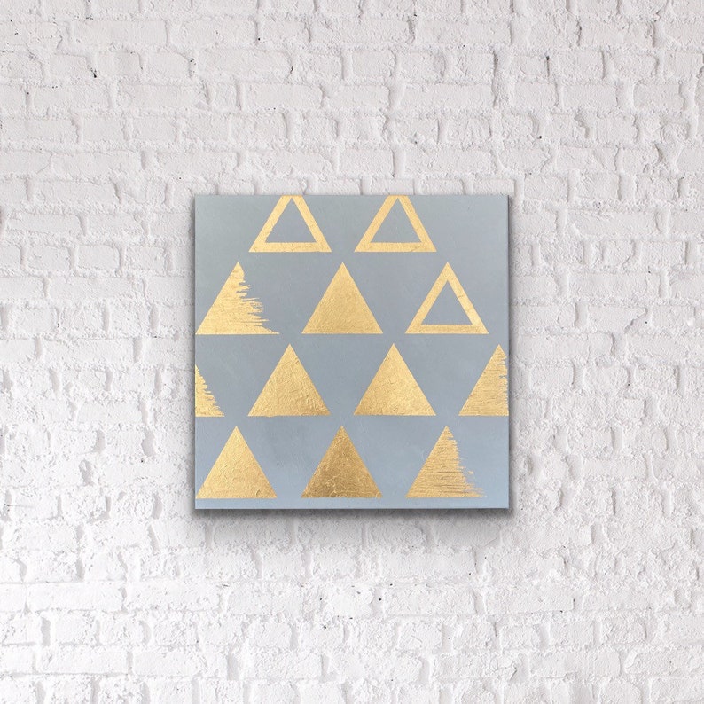 Triangle Modern Art, Geometric Decor, Minimalist Art, Modern Painting ...