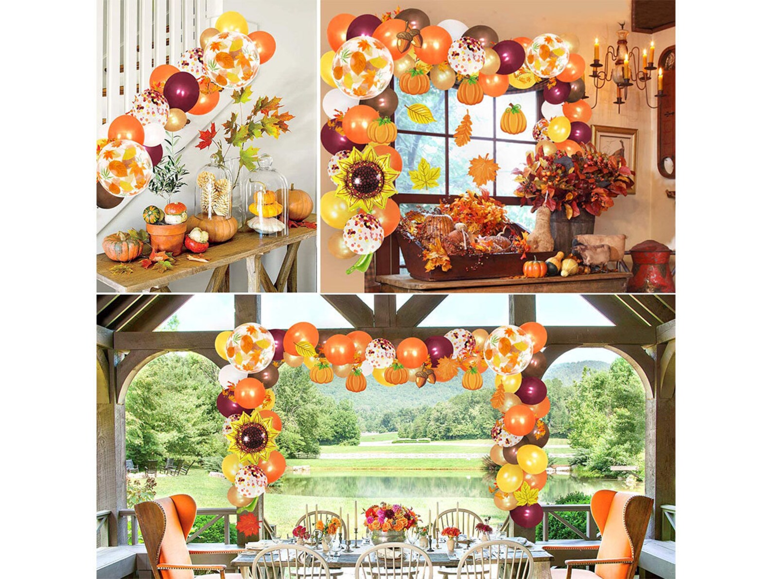 Fall Balloons Garland Autumn Maple Leaves Decoration Kits | Etsy