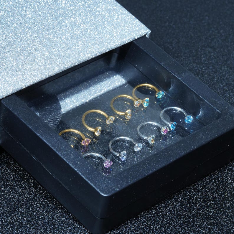 18G Stainless Steel Horseshoe Nose Ring – Internal Thread, Free Tool - Etsy