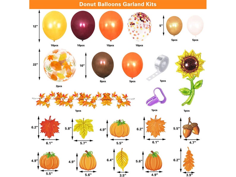 Fall Balloons Garland Autumn Maple Leaves Decoration Kits - Etsy