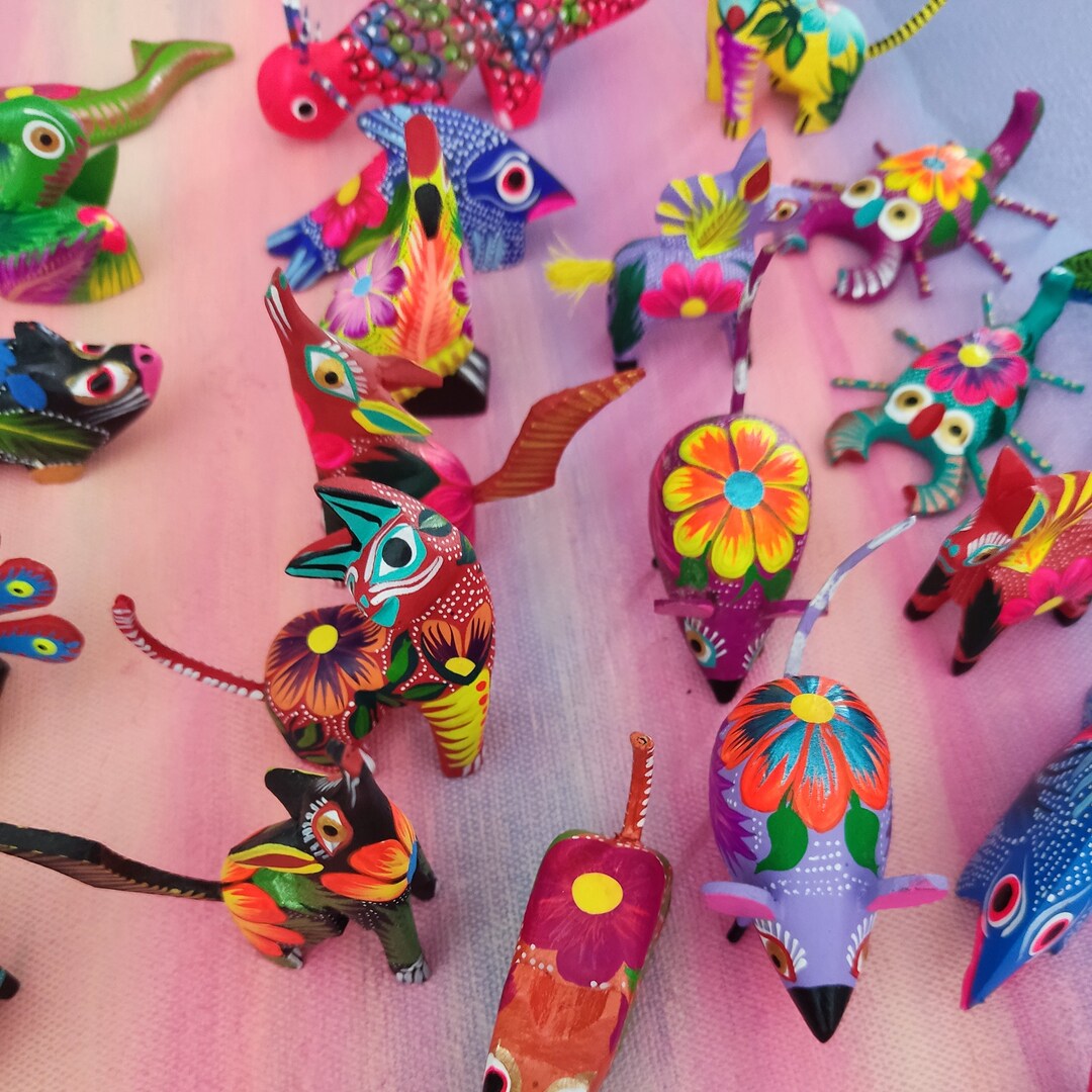 Handmade Mexican Alebrijes: Unique Folk Art Creatures Set of 20 - Etsy