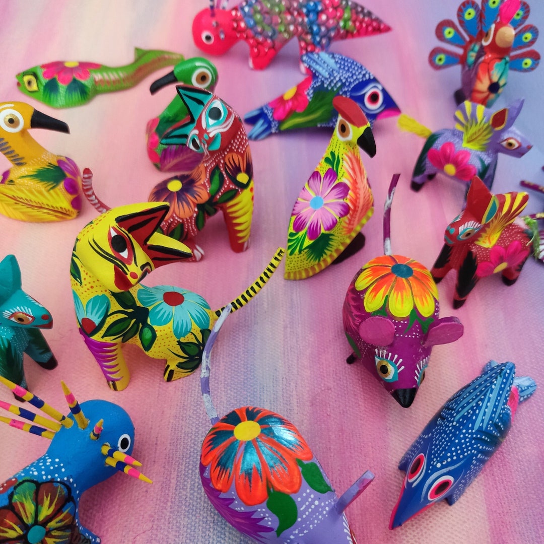Set of 100 Handmade Mexican Alebrijes: Unique Folk Art Creatures - Etsy