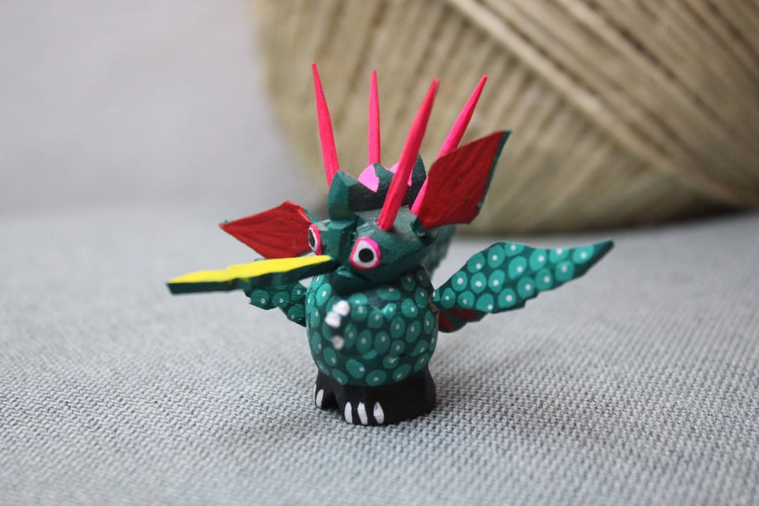 Wooden Alebrije in the Shape of a Dragon Handmade in Oaxaca - Etsy