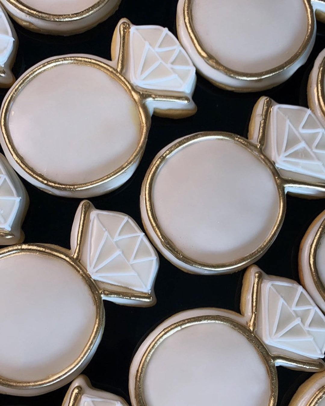 Stunning Set of 12 Customizable Gold-ring Sugar Cookies Perfect for ...