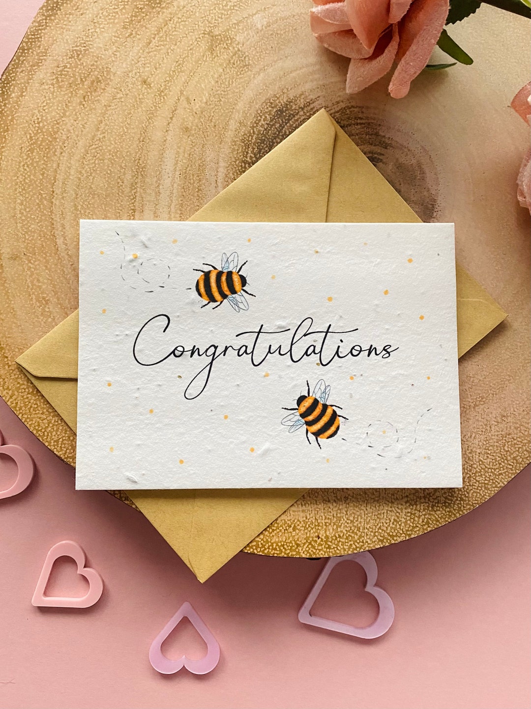 Plantable Bee Congratulations Card Wildflower Seeds - Etsy