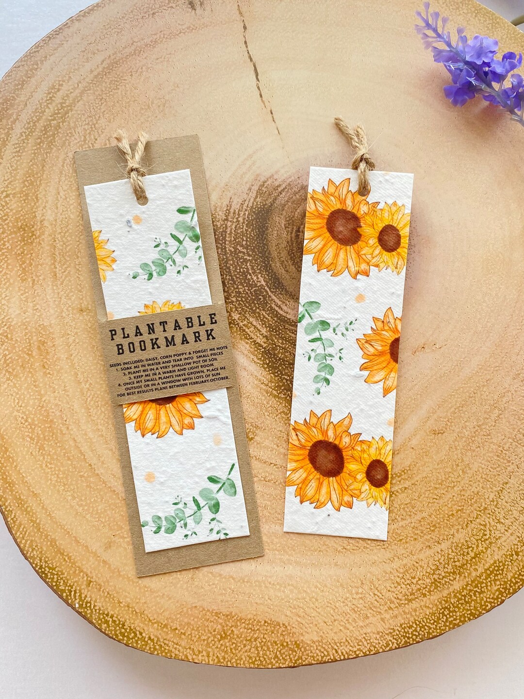 Plantable Wildflower Seed Bookmark - Sunflower Design - Etsy UK