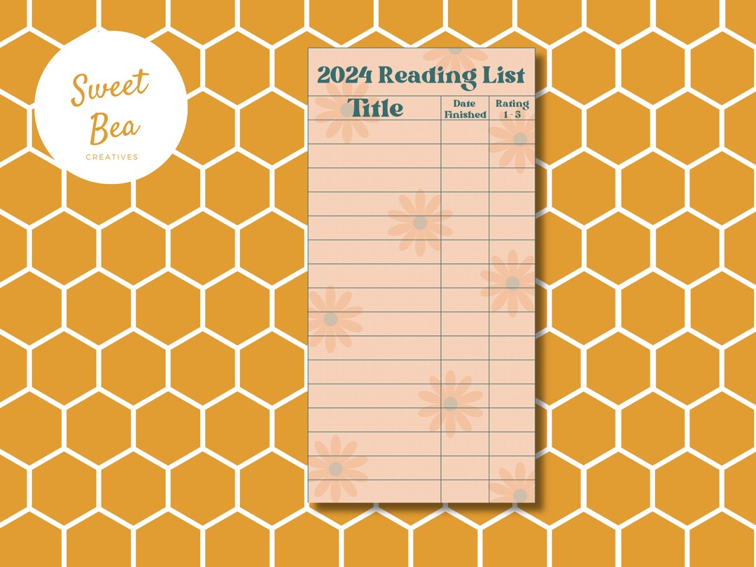 Printable Reading Tracker, Book Tracker, 2024 Reading Log, Retro Daisy ...