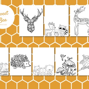 Woodland Animals Coloring Pages, Woodland Creatures Printable - Etsy