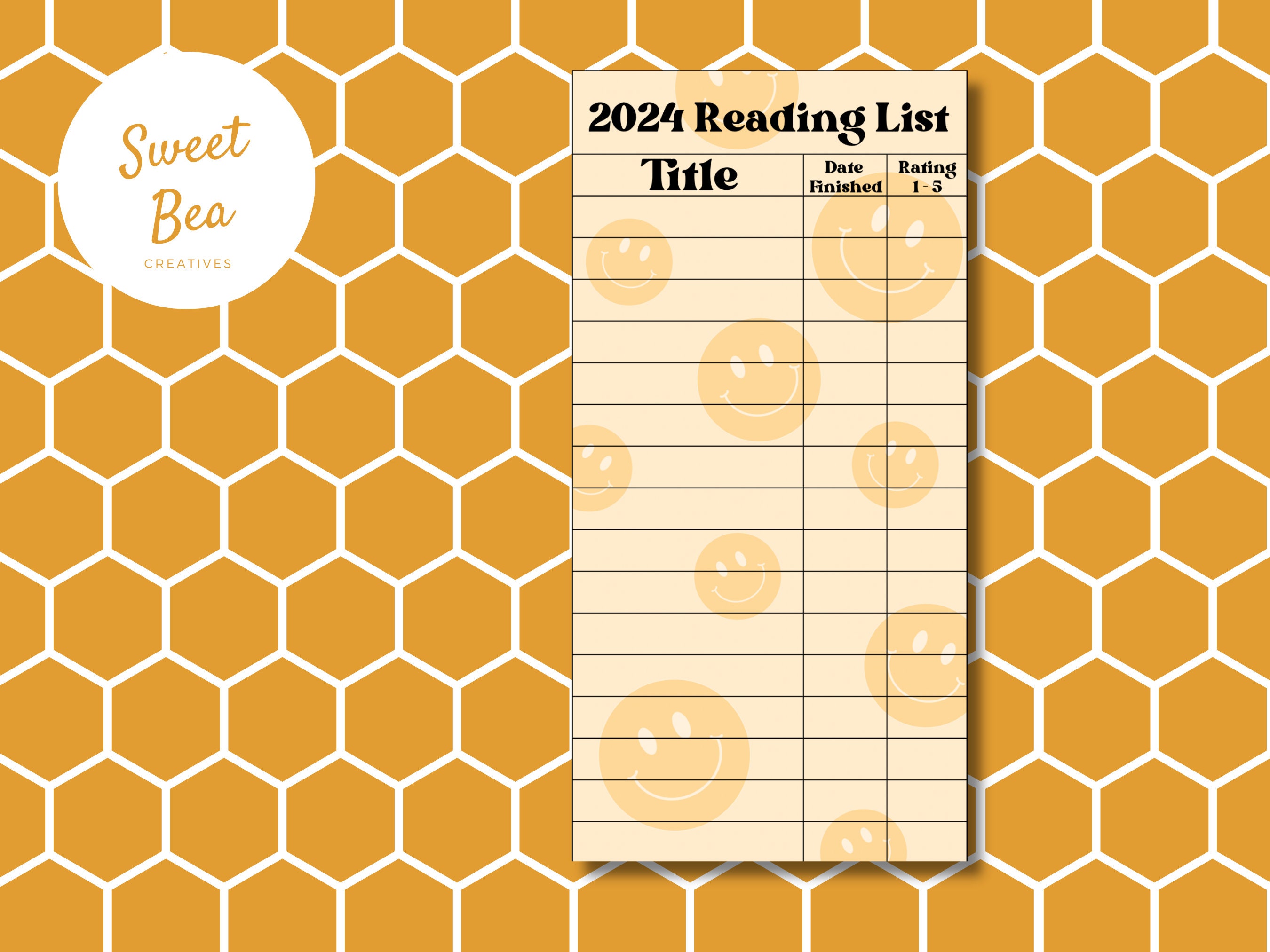 Smiley Face Reading Tracker, 2024 Book Tracker, Aesthetic Bookmark - Etsy