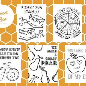 Valentines Pun Coloring Pages - Etsy