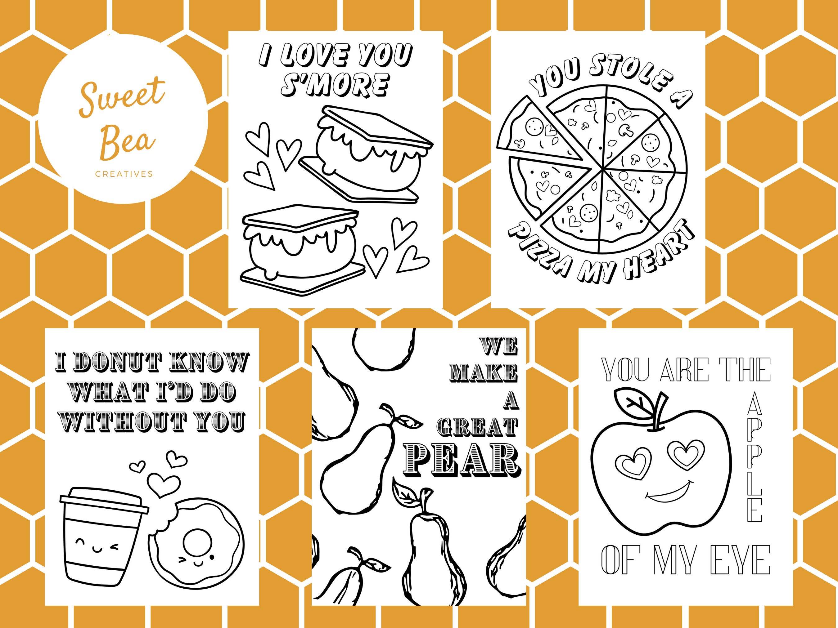 Valentines Pun Coloring Pages - Etsy