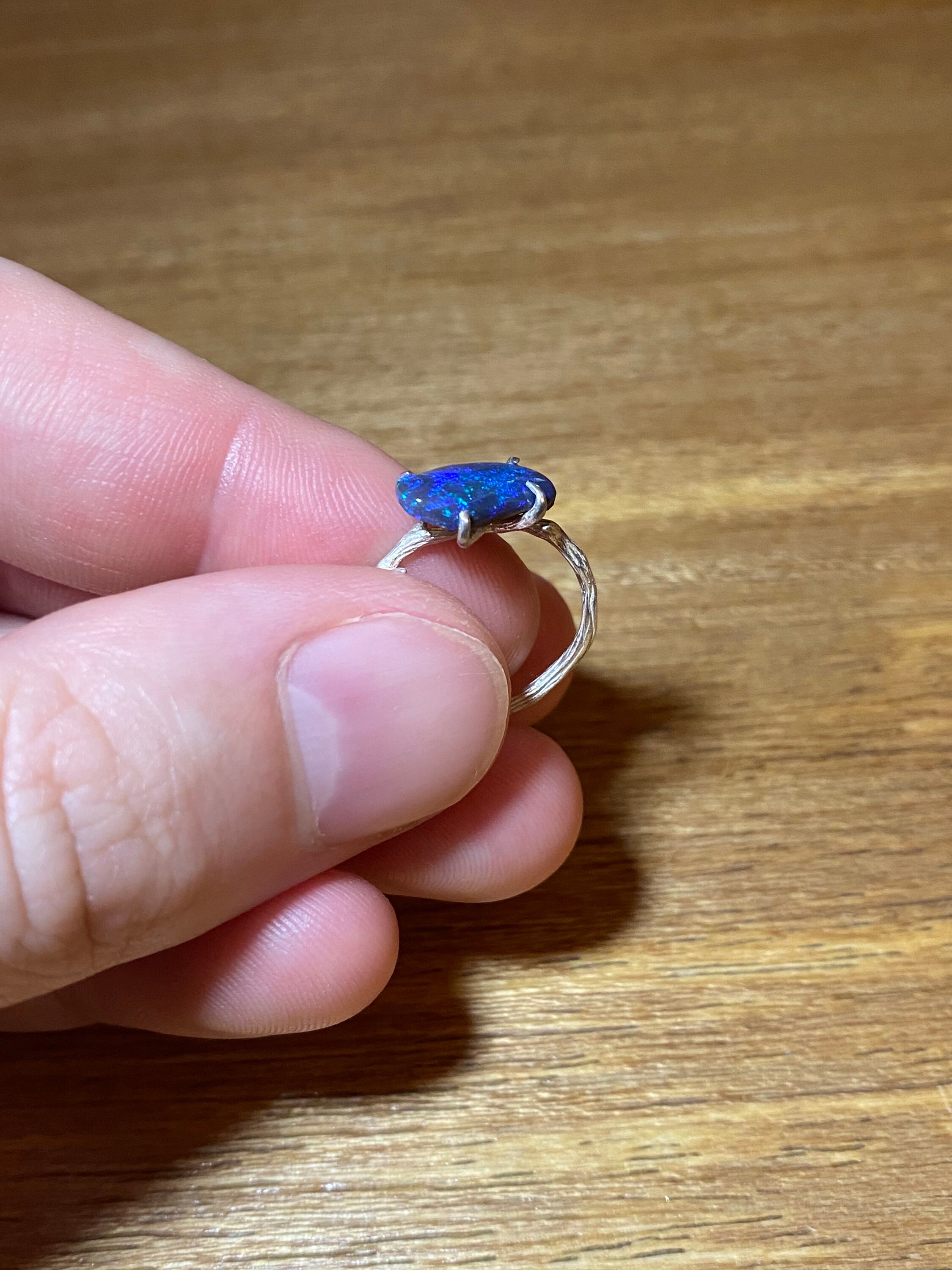 Lightning Ridge Opal Ring Naturally Shaped, Sterling Silver size 6 - Etsy