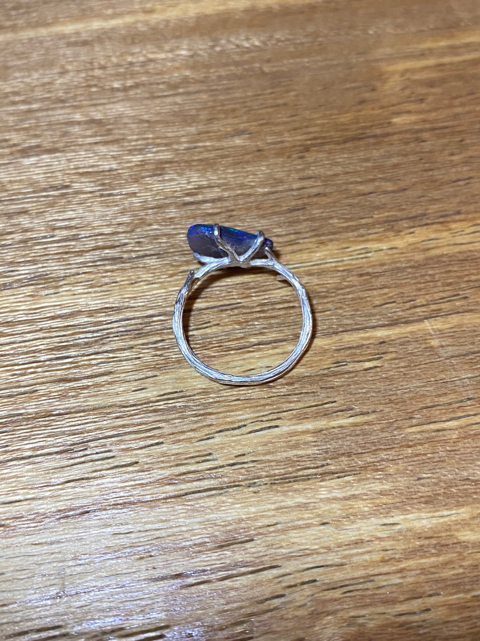 Lightning Ridge Opal Ring Naturally Shaped, Sterling Silver size 6 - Etsy