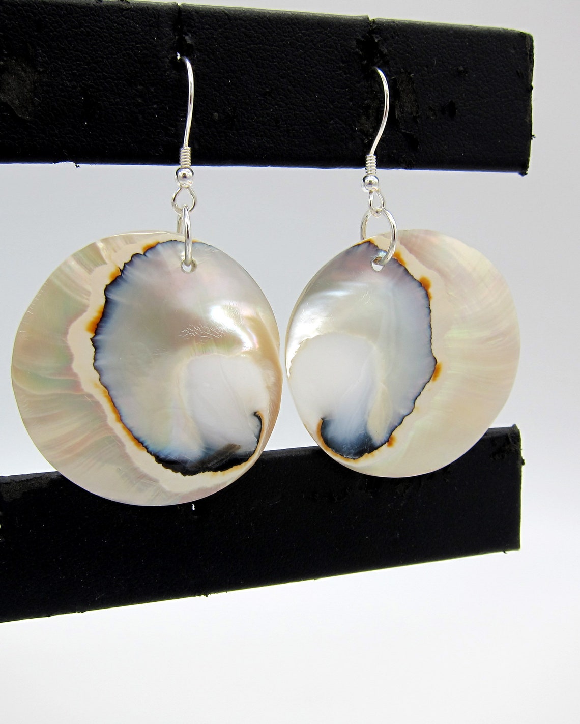 Handmade Chambered Nautilus Shell Earrings, Sterling Silver, Hawaiian ...