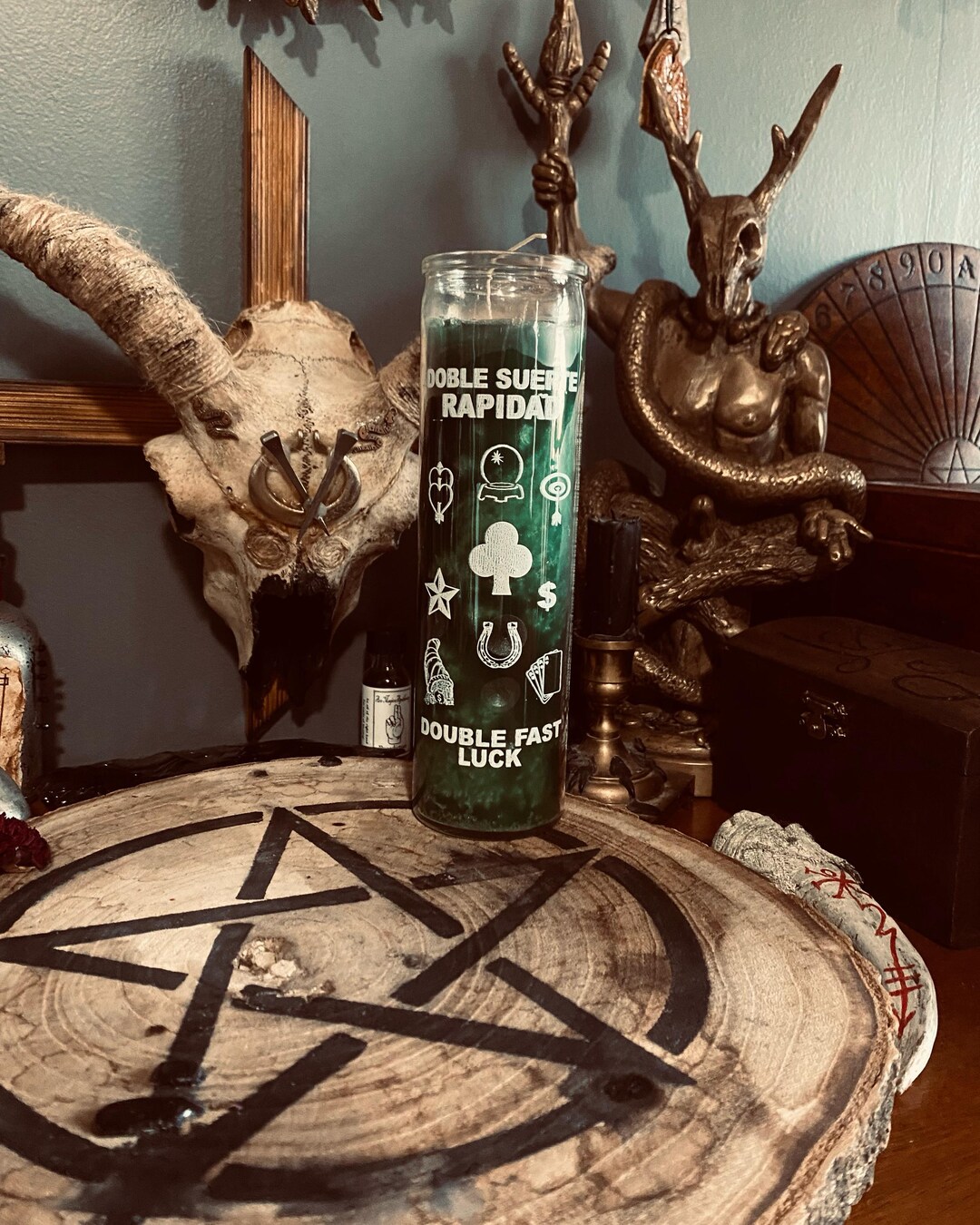 Double Fast Luck Green 7 Day Candle | Ritual Candle | Luck - Etsy
