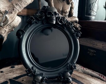 Black Scrying Mirror | Vintage | Divination Tool | Altar | Witch - Etsy