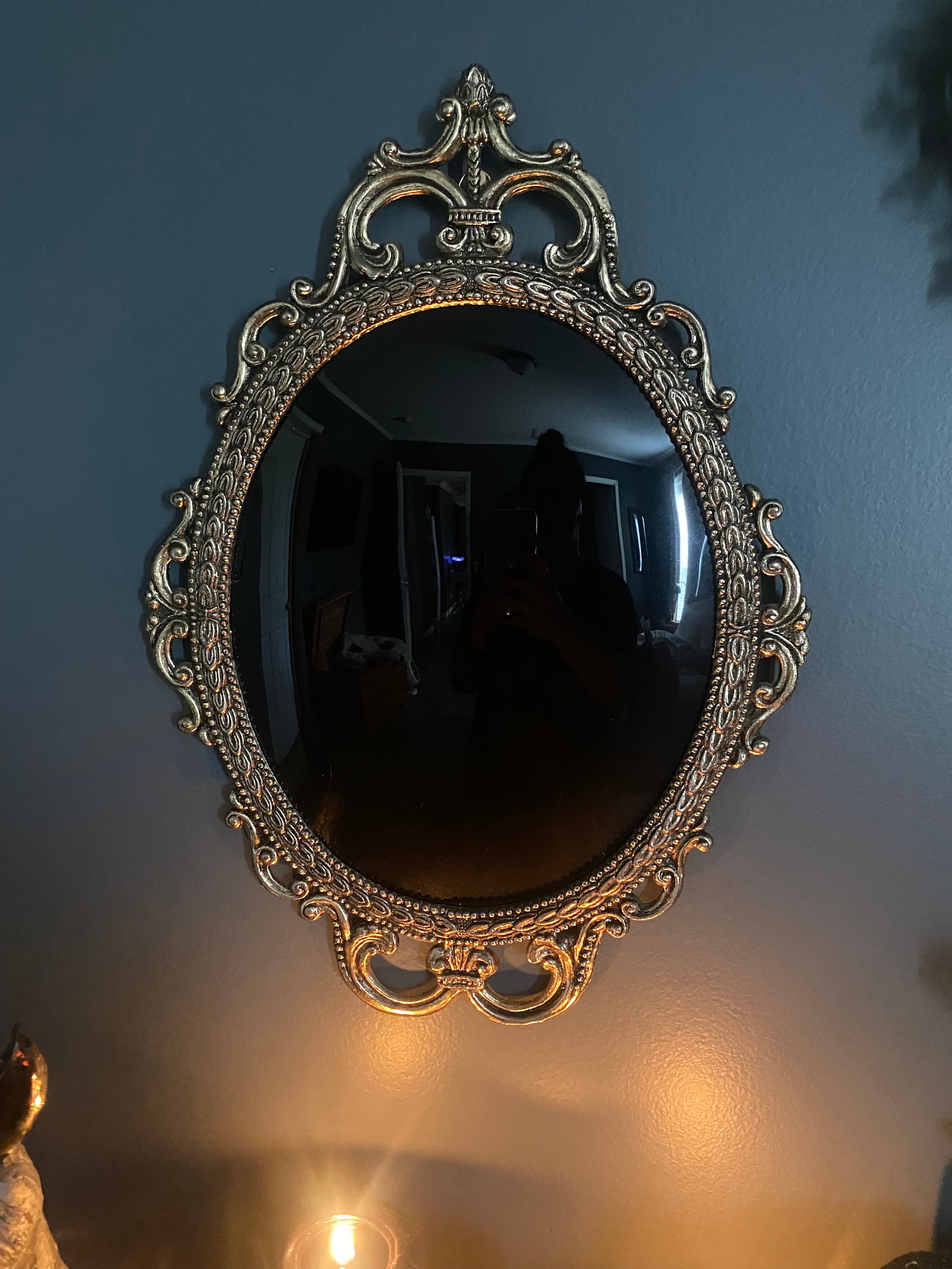 Black Scrying Mirror | Vintage | Divination Tool | Altar | Witch - Etsy