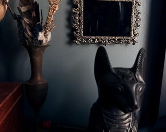 Black Scrying Mirror | Vintage | Divination Tool | Altar | Witch - Etsy
