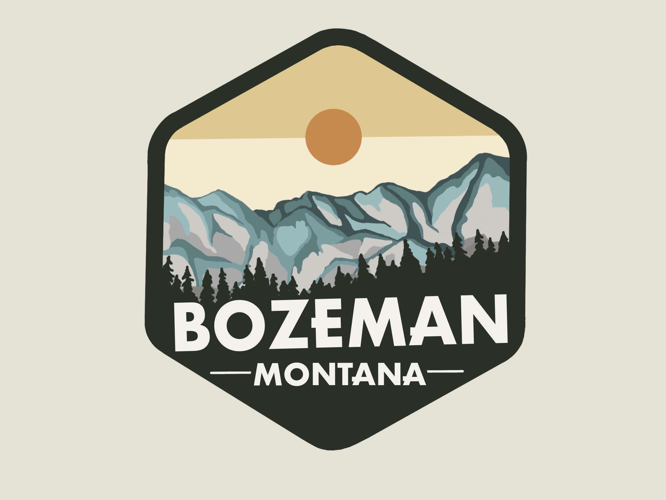 Bozeman Montana Travel Mountain Sticker Vinyl 3 x 3 | Etsy