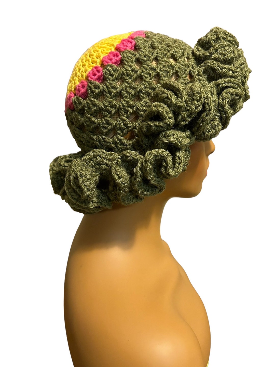 Camouflage Crochet Ruffle Hat - Etsy