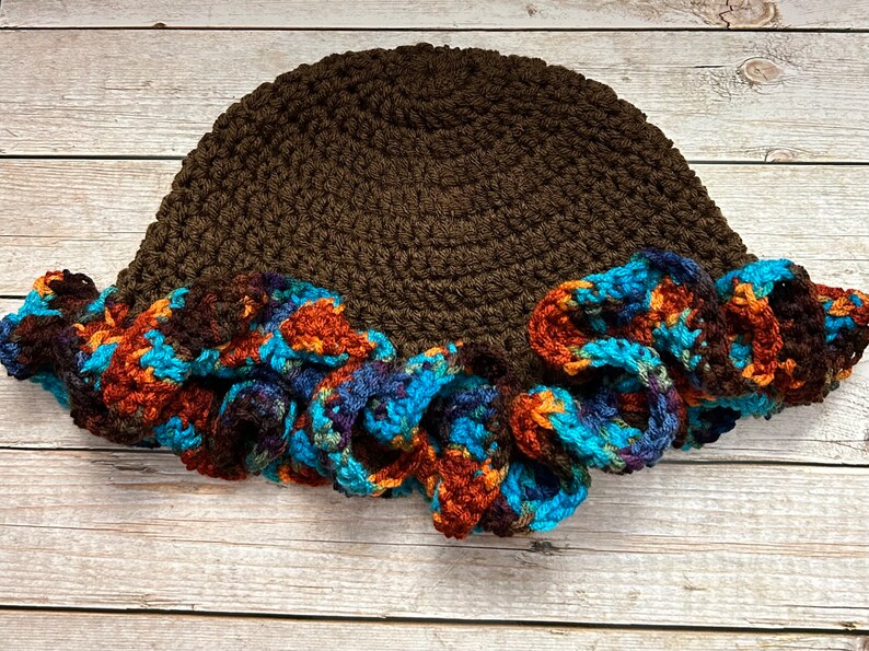 Multicolor Ruffle Crochet Hat - Etsy