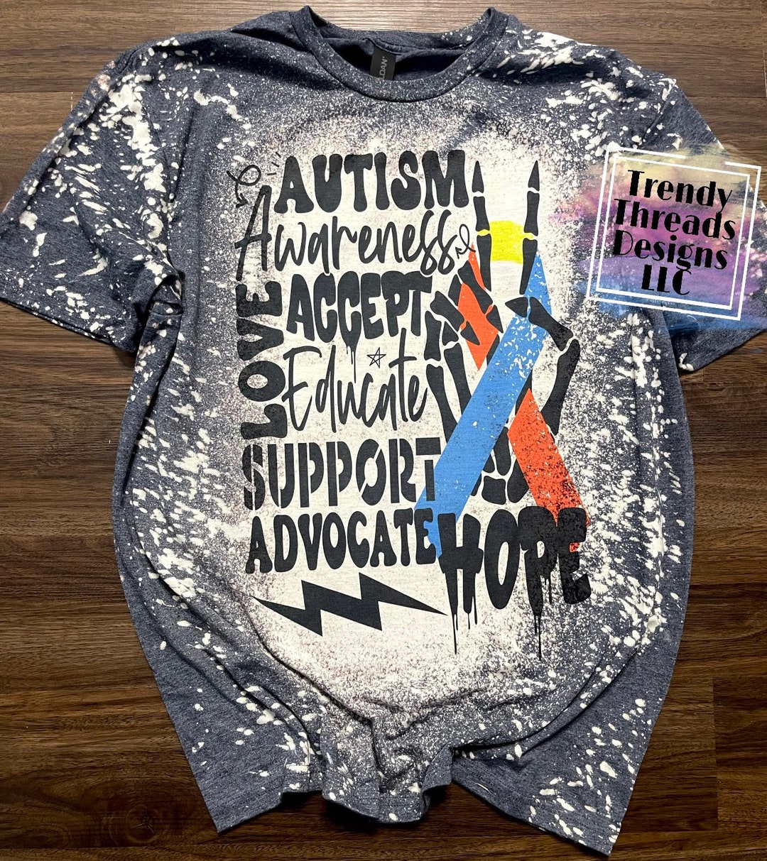 Autism Seeing the World Differently Shirt Autism Shirt Bleached Shirt ...