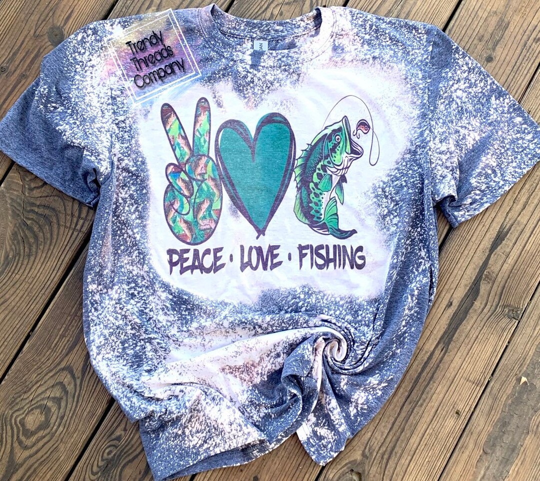 Peace Love Fishing Shirt Fishing Shirt - Etsy
