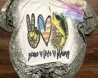 Peace Love Fishing Shirt - Etsy