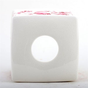 Porcelain Tissue Box Embossed Pink and White - Etsy