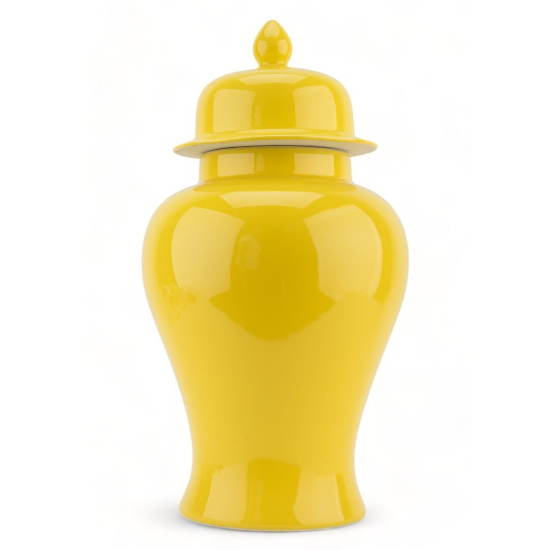 Porcelain Yellow Temple Jar/vase-19.5''h - Etsy