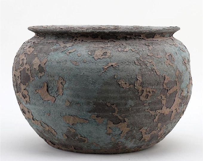 Vintage Reproduction Pottery Irregular Shaped Pot/vase Rusted Glaze-14 ...