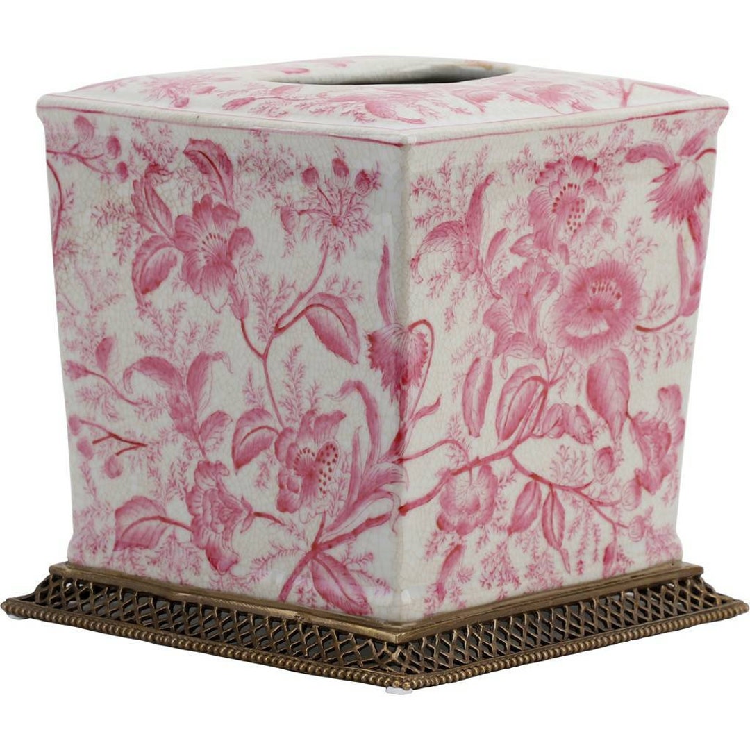 Pink Primrose Porcelain/bronze Tissue Paper Box - Etsy