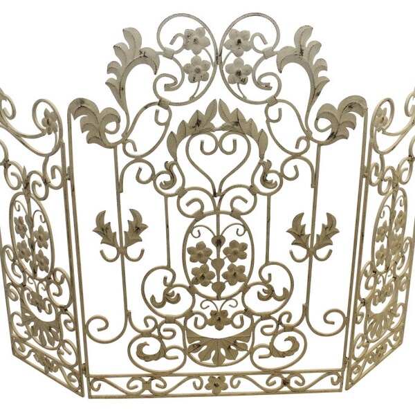 Antique Iron Fireplace Screen - Etsy