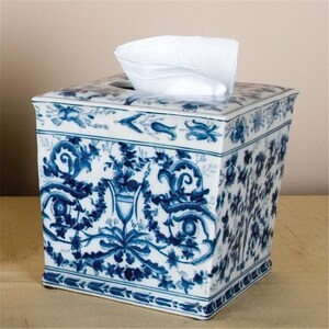 Blue and White Tissue Box - Etsy