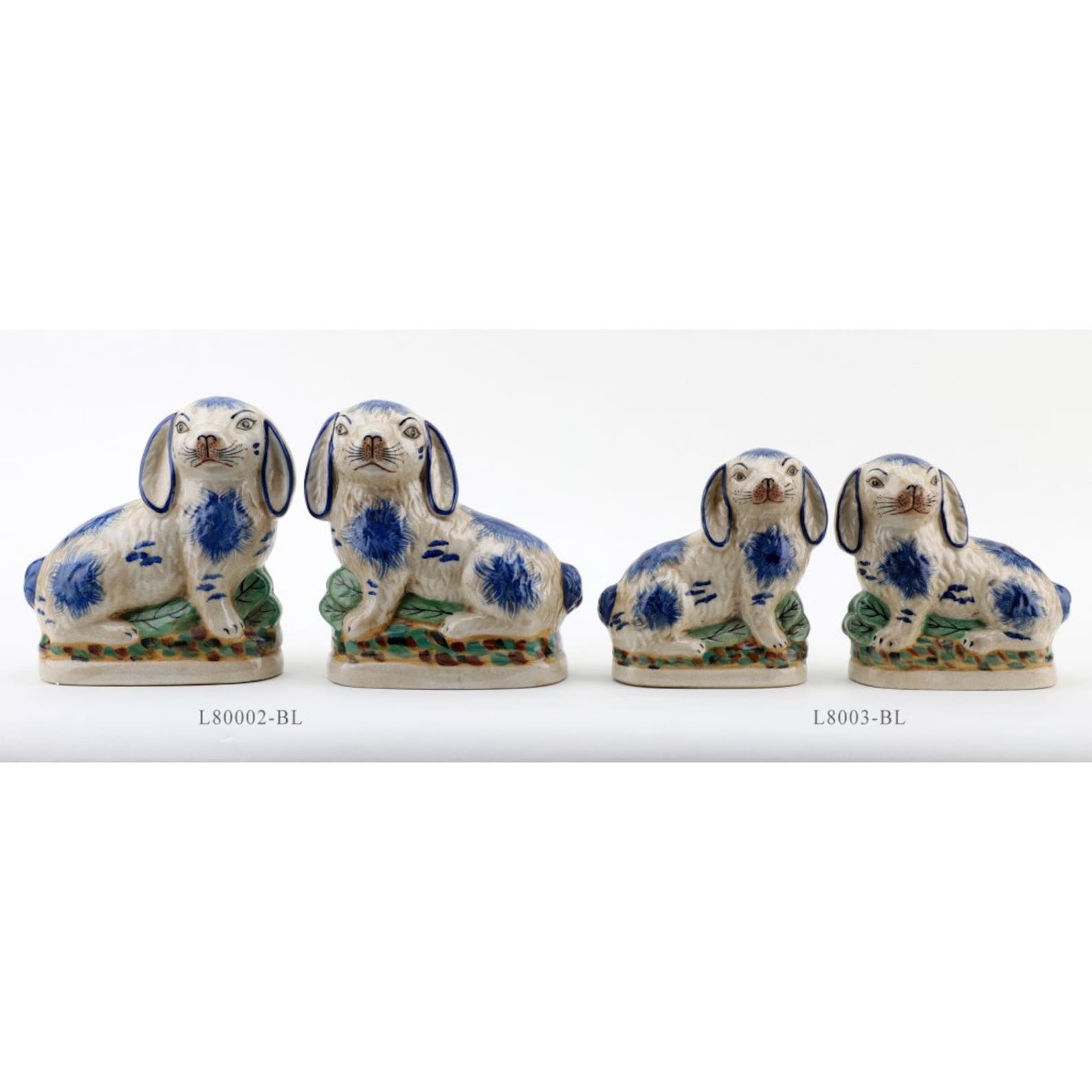 Staffordshire Reproduction Large Blue Bunnies/rabbits - Etsy