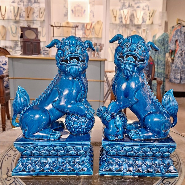 Turquoise Foo Dogs - Etsy