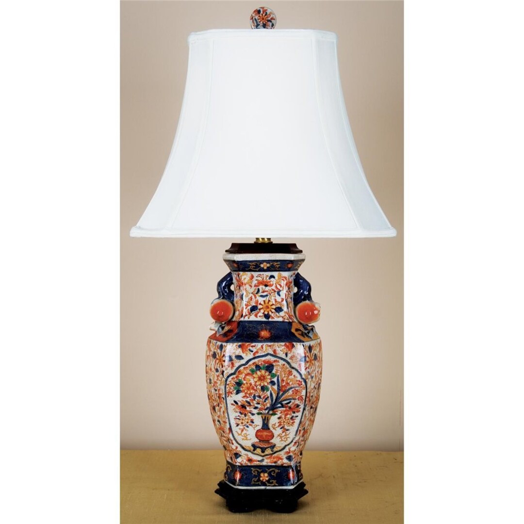 Porcelain Imari Hex Vase Table Lamp-30''tall - Etsy