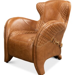 Top Grain Brown Quilted Leather Chair - Etsy