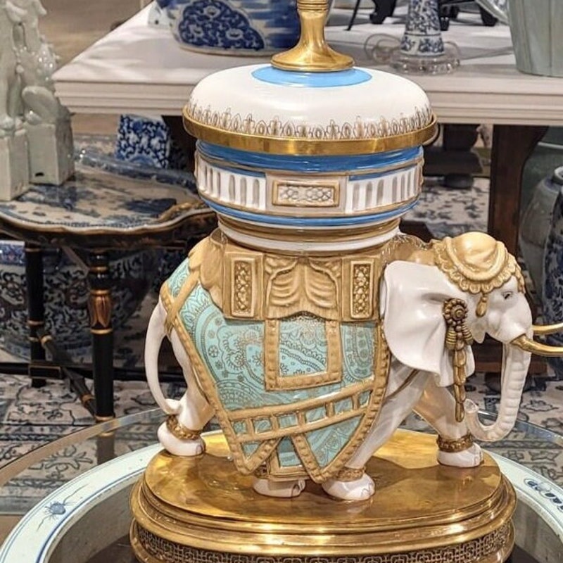 Porcelain Elephant - Etsy
