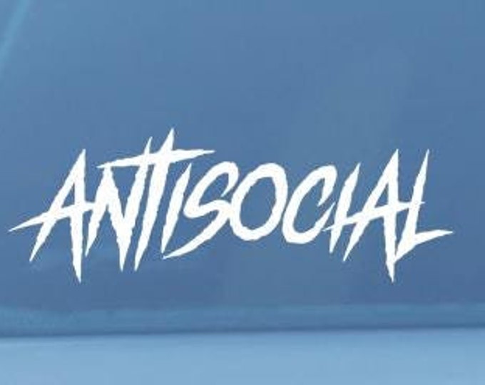 Antisocial Vinyl Decal Windshield Banner 7 Inches to 20 Inches Long ...