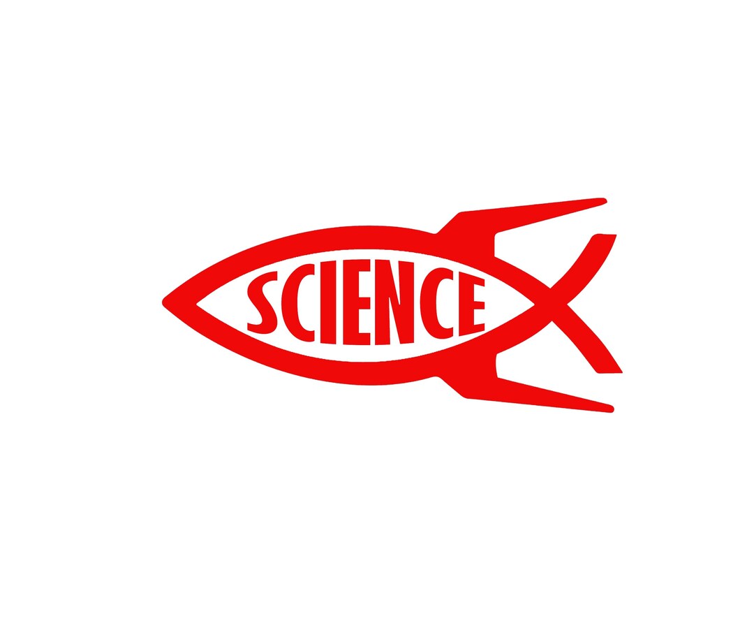 Atheist Science Jesus Fish Rocket Decal, Science Sticker, Evolution ...