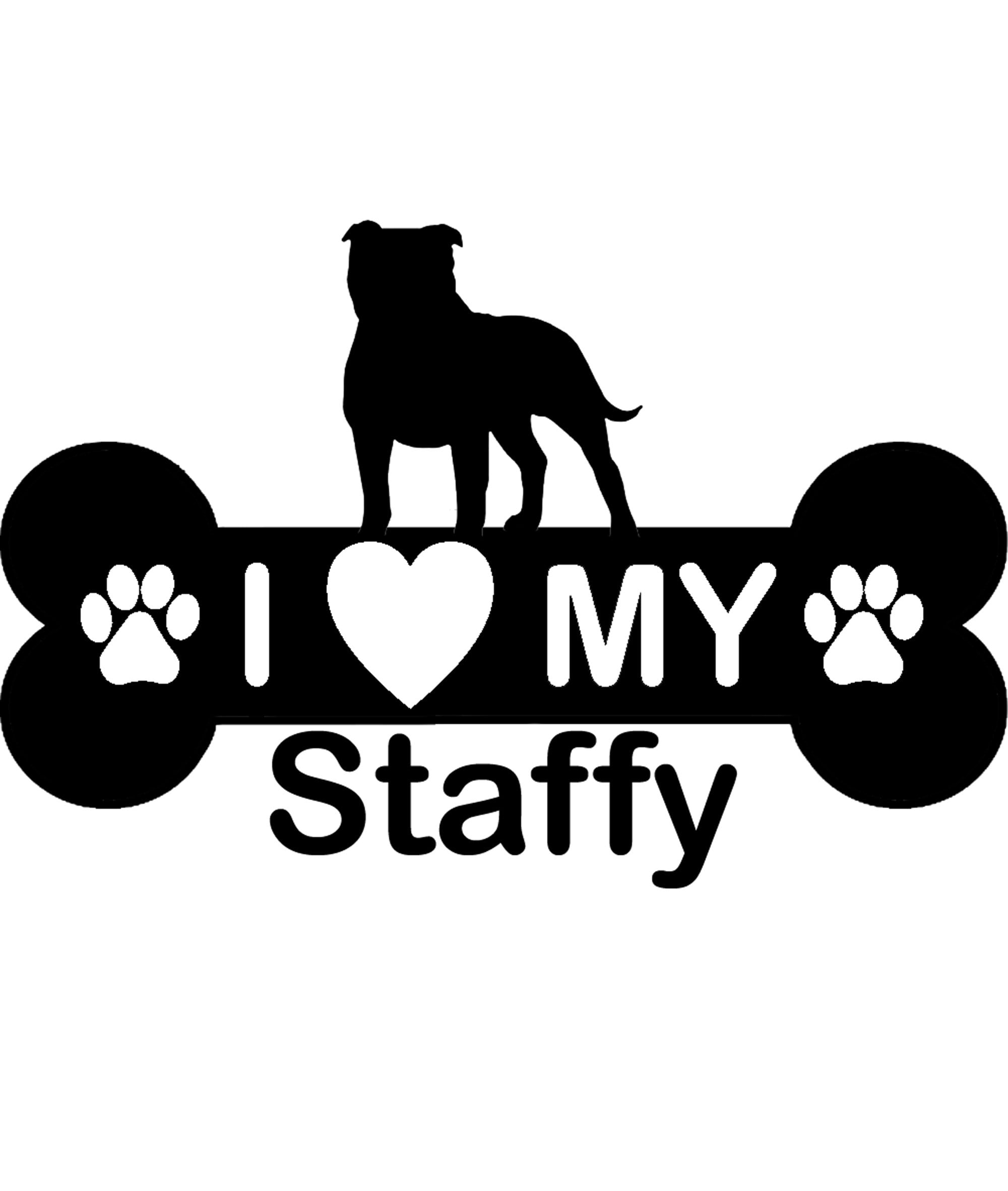 I love my Staffy vinyl car decal | Etsy