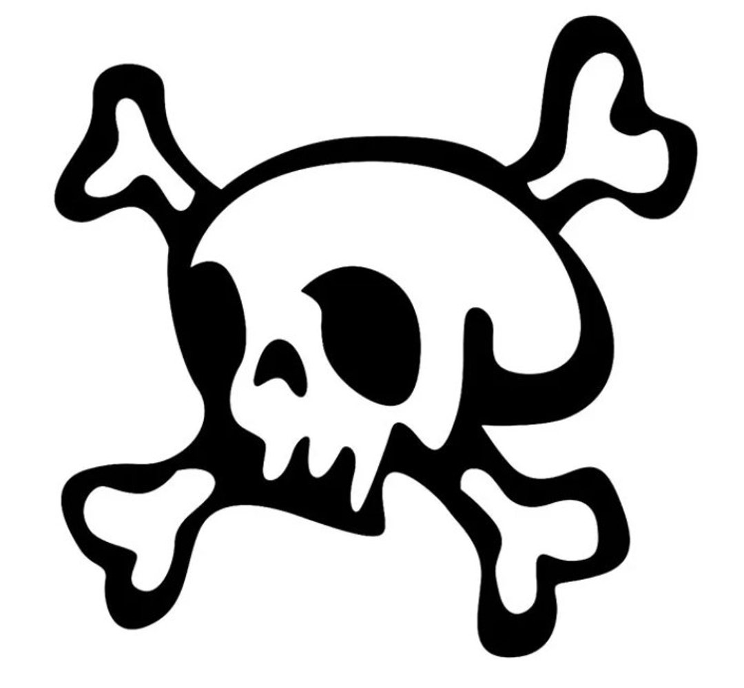 Cartoon Skull Sticker, Goth Sticker, Vinyl Decal, Rock Music - Etsy