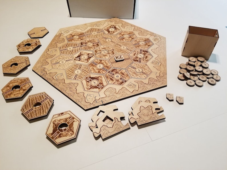 Catan-inspired 2-6 Player Base + Expansion Game Board - Organizer for ...