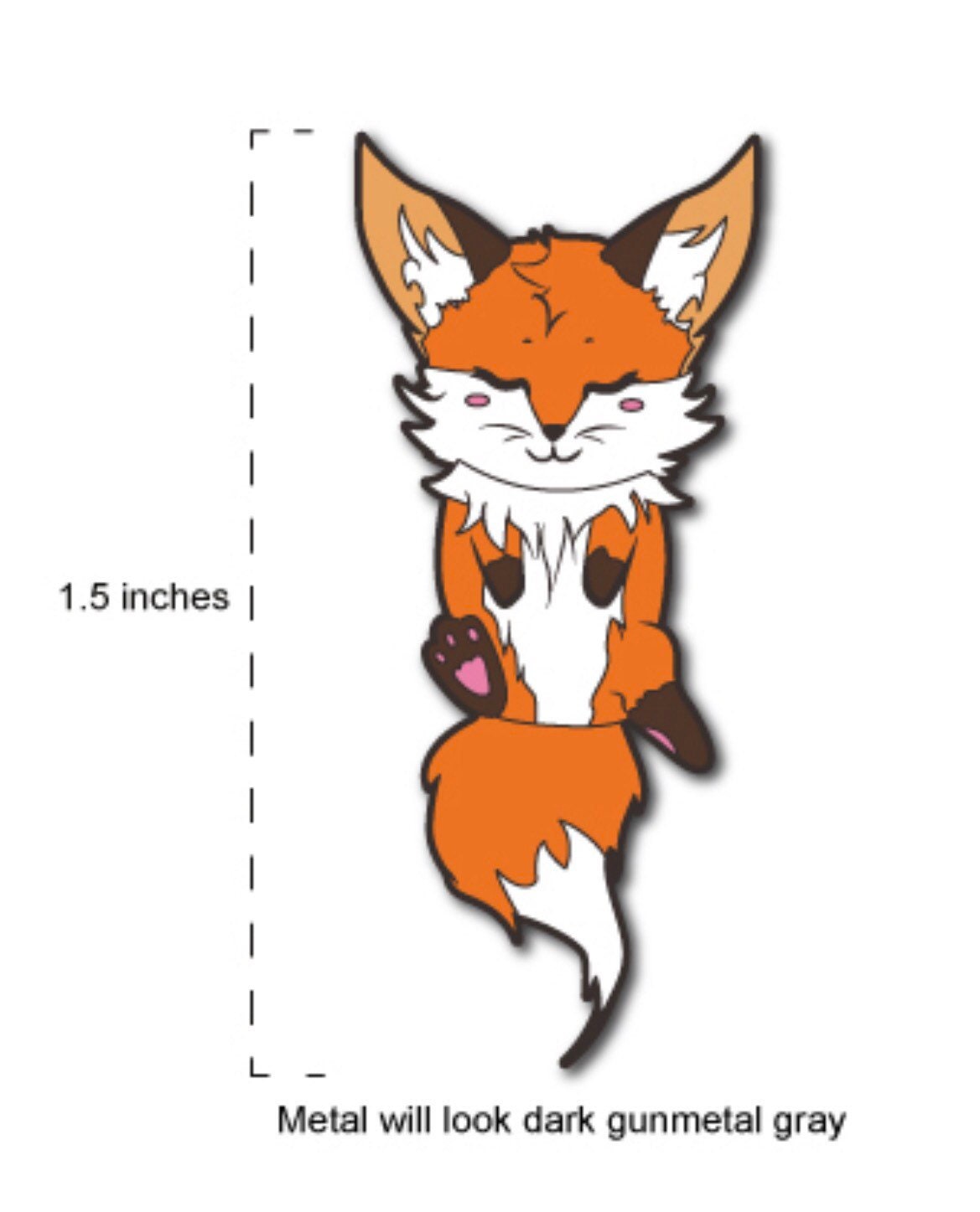 Red Fox Hard Enamel Pin Chibi Cute Fennec Fox Sleeping - Etsy