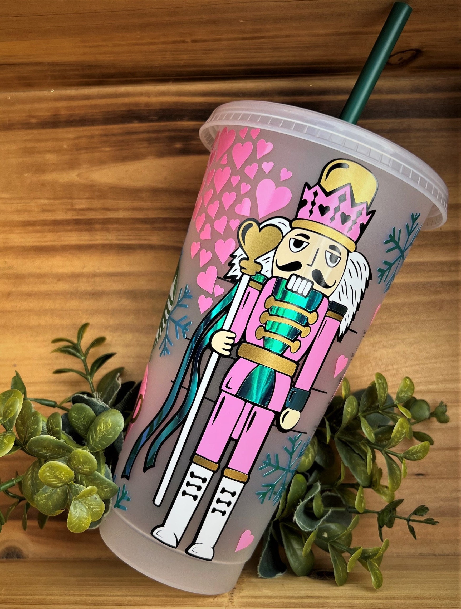 Pink Nutcracker 24 Oz. Cold Cup | Tumbler With Straw | Christmas Gift ...