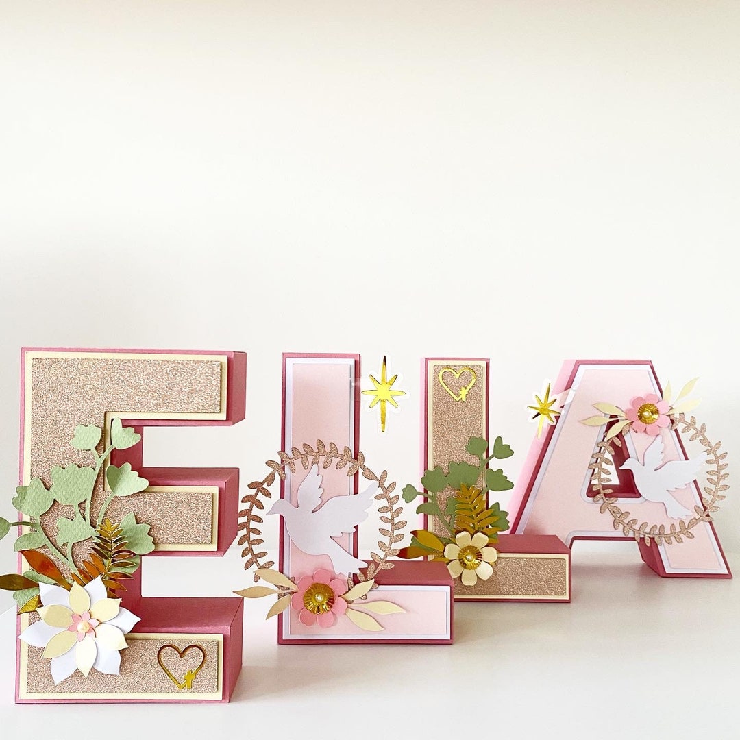 Personalized 3D Letterscake Topper Baby Shower,christening,baptism ...